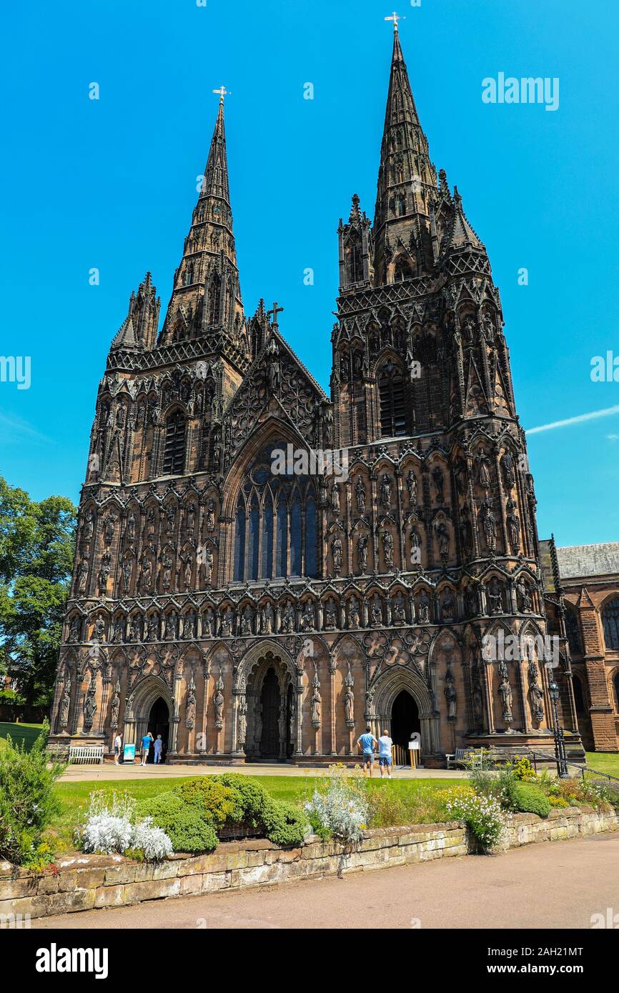 The West Front of Lichfield Cathedral, the only medieval English ...