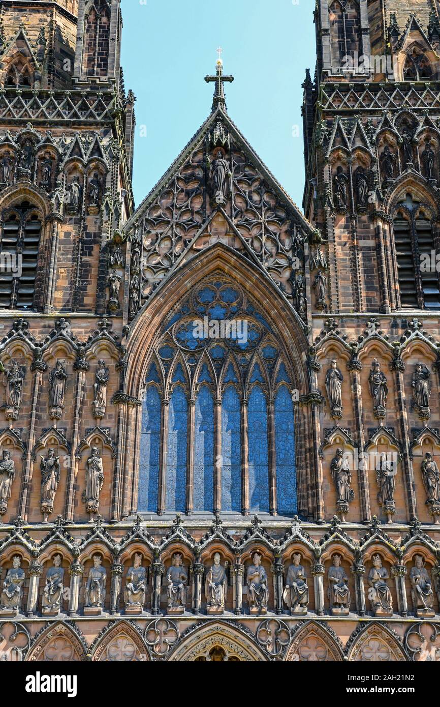 The West Front of Lichfield Cathedral, the only medieval English ...