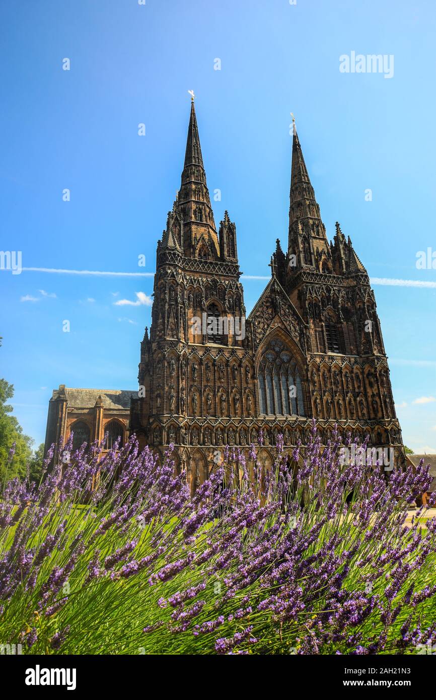 The West Front of Lichfield Cathedral, the only medieval English ...