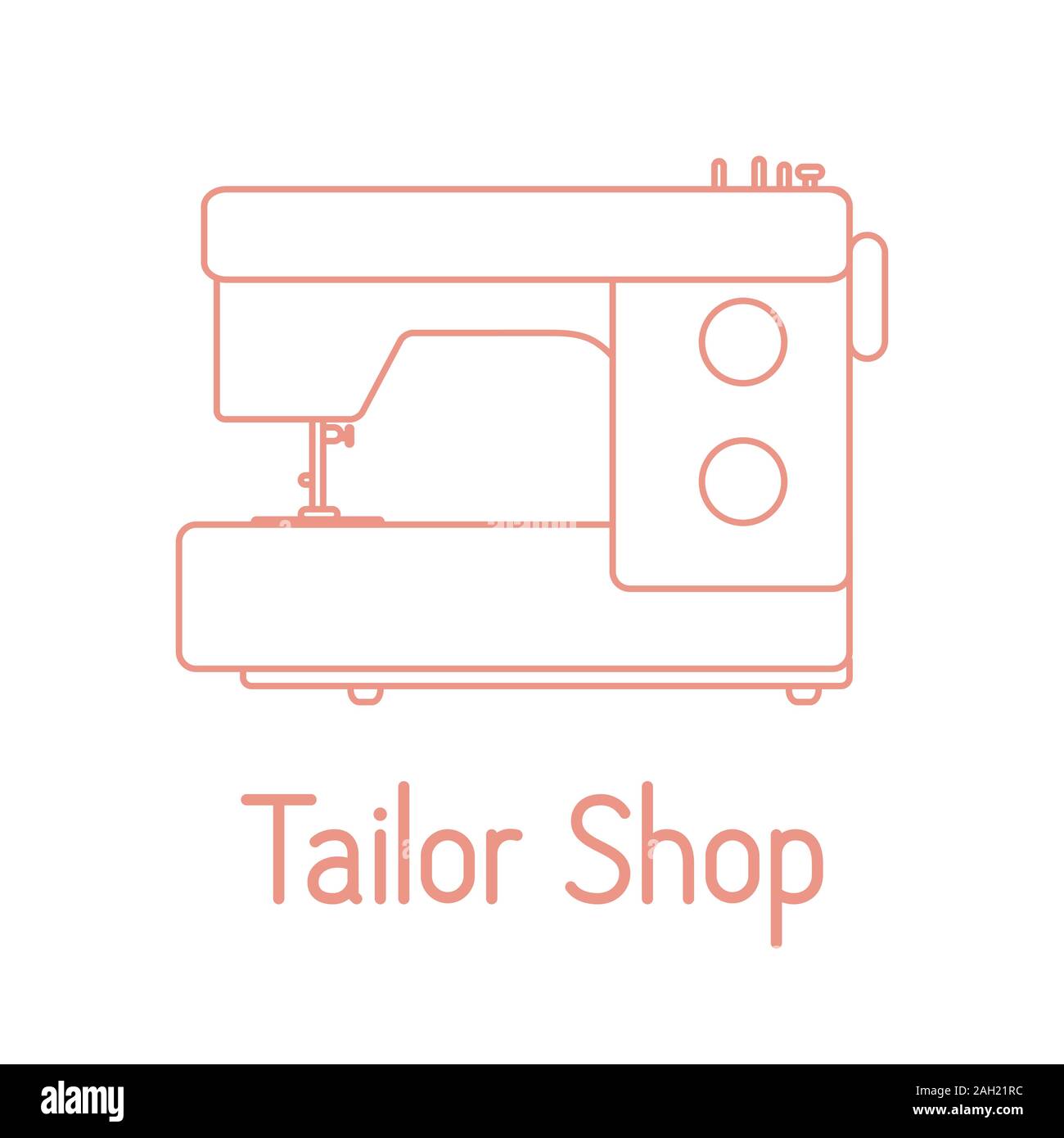 Vector illustration Sewing machine on white background Dressmaking ...