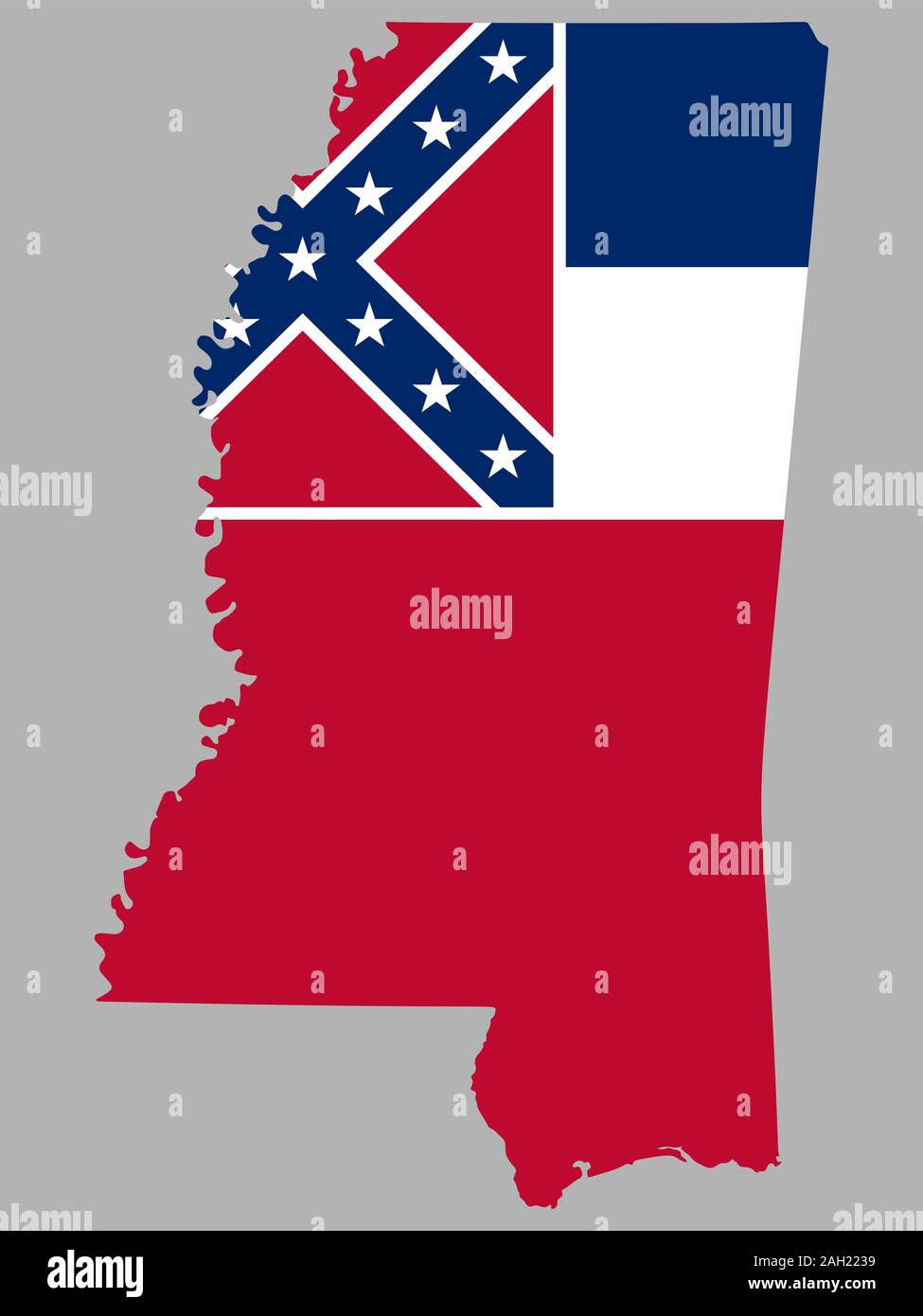 Vector Map flag of the United States of America State Mississippi Stock ...