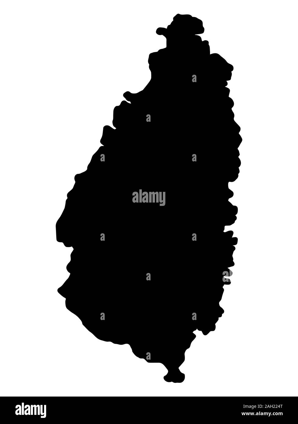 Saint Lucia Map Black Silhouette Vector illustration Eps 10 Stock ...