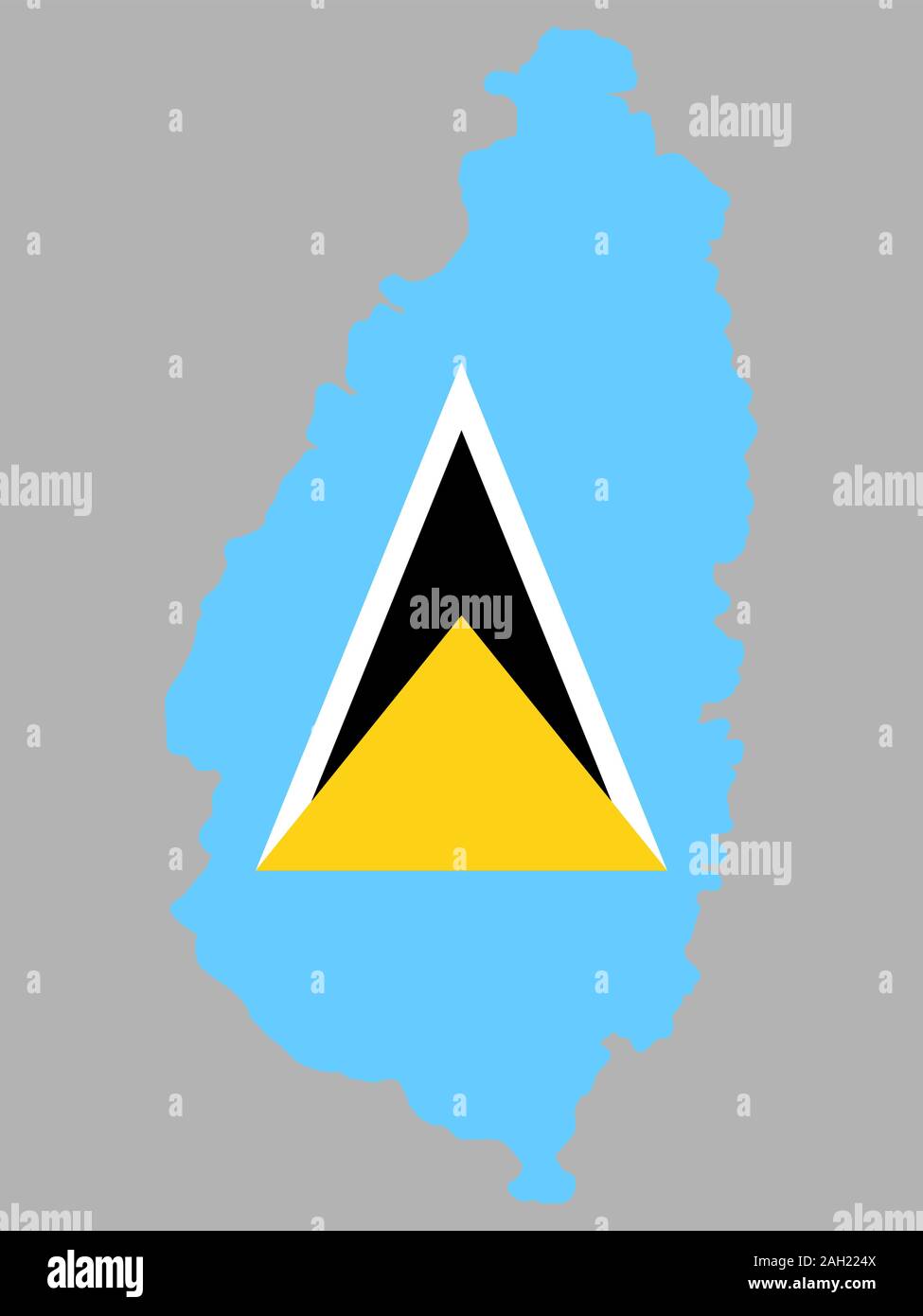 Saint lucia map vector hi-res stock photography and images - Alamy