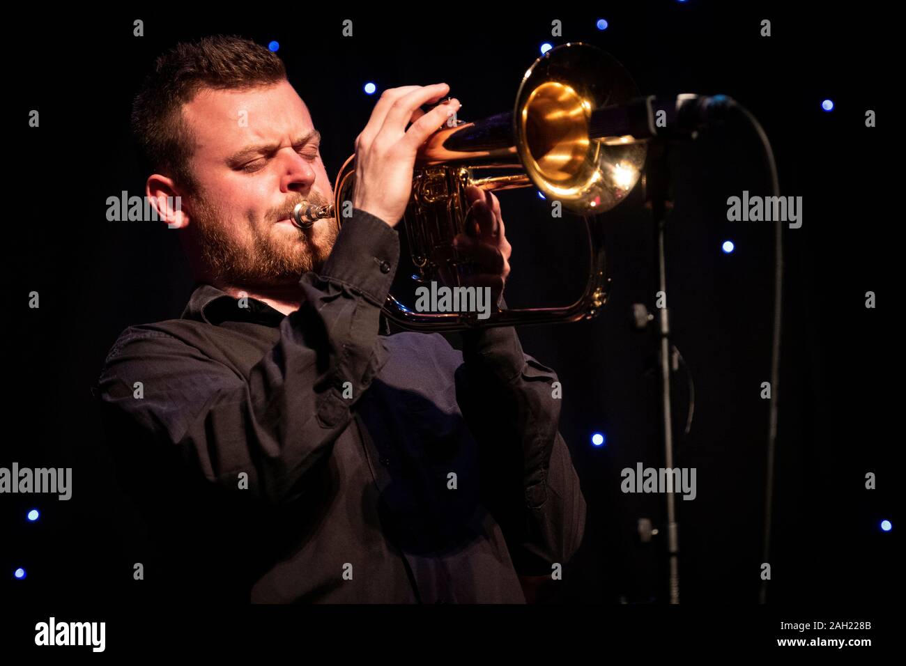 James Copus plays trumpet with Clark Tracey Quintet, Scarborough Jazz ...