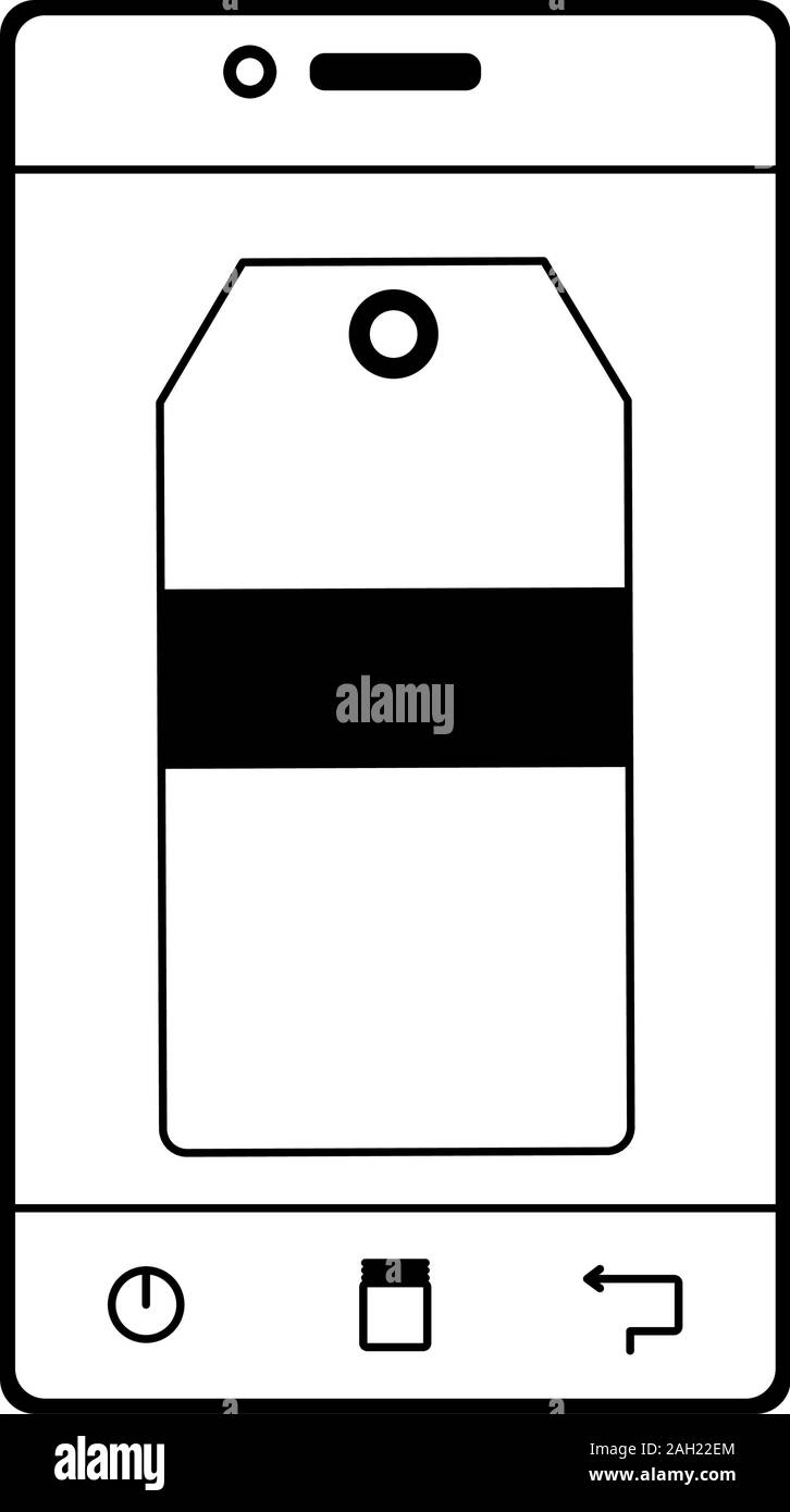 smartphone with price tag on screen, flat design Stock Vector Image ...