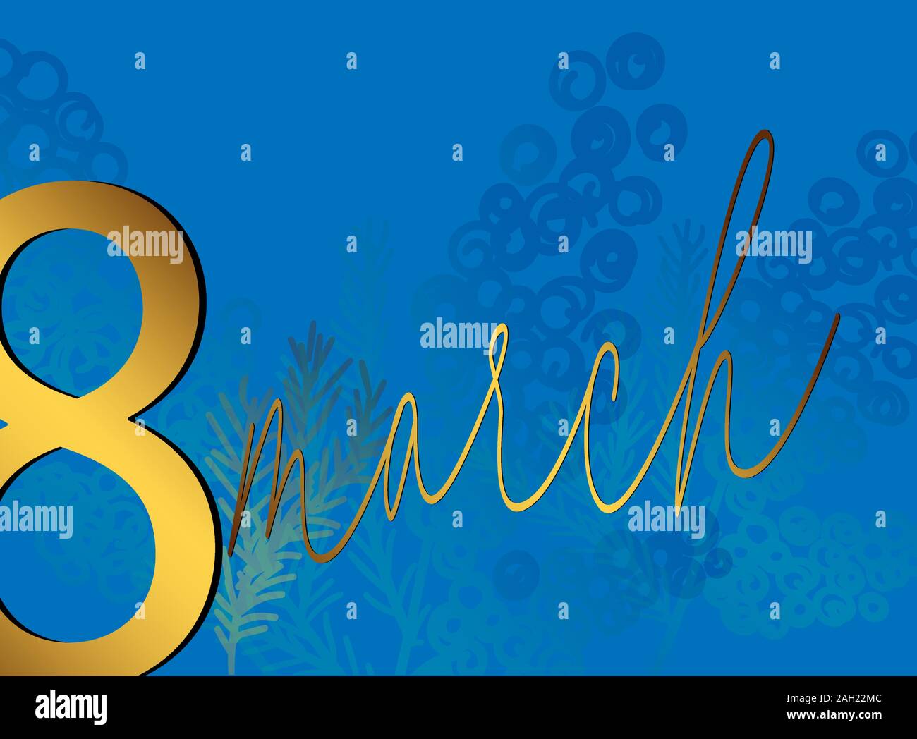 8 march invitation card. Gold 8 march in modern style on light ...