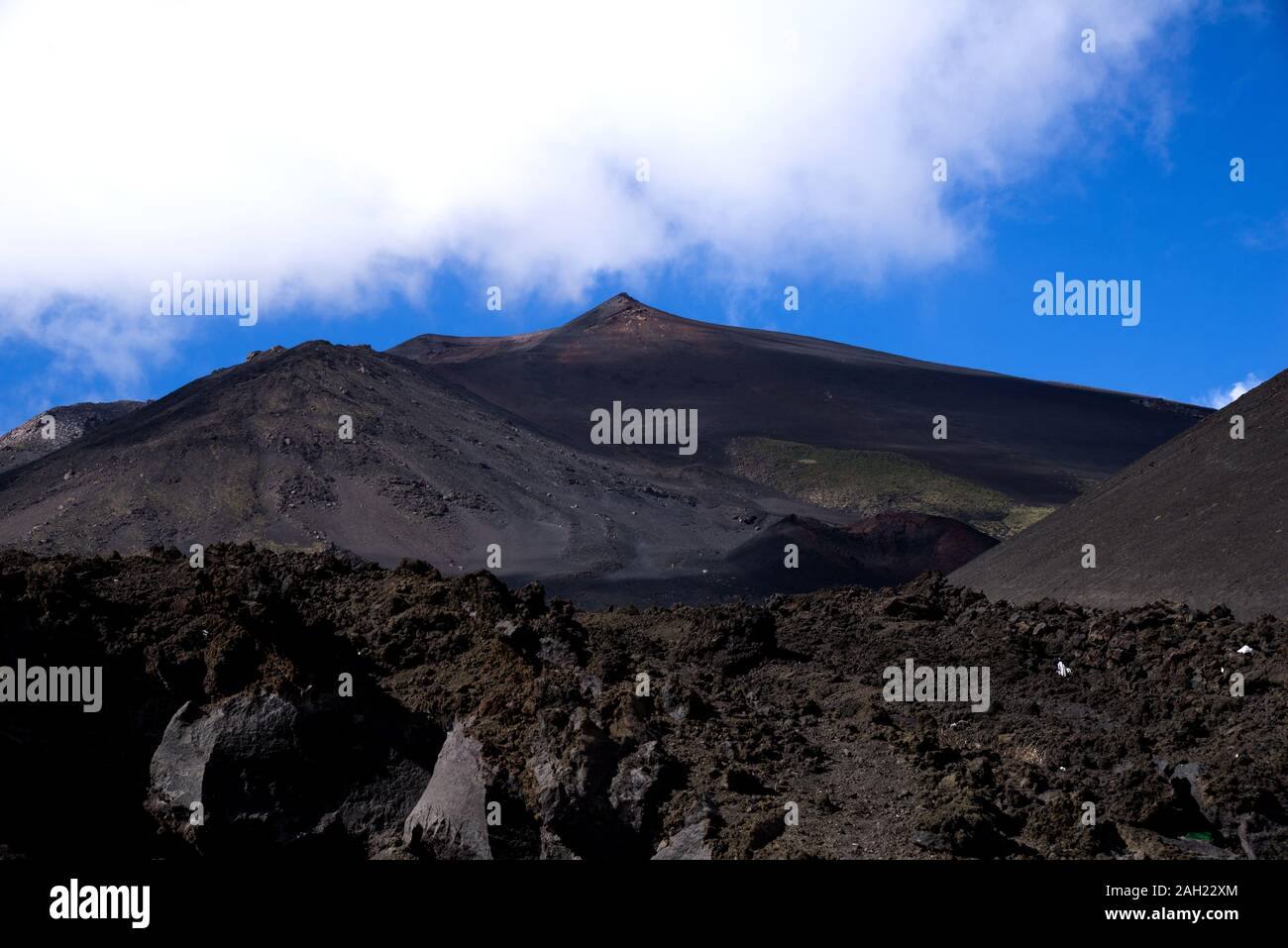 Italy Catania, Etna volcano, 03 May 2019 : Etna, cooled lava flow Stock ...