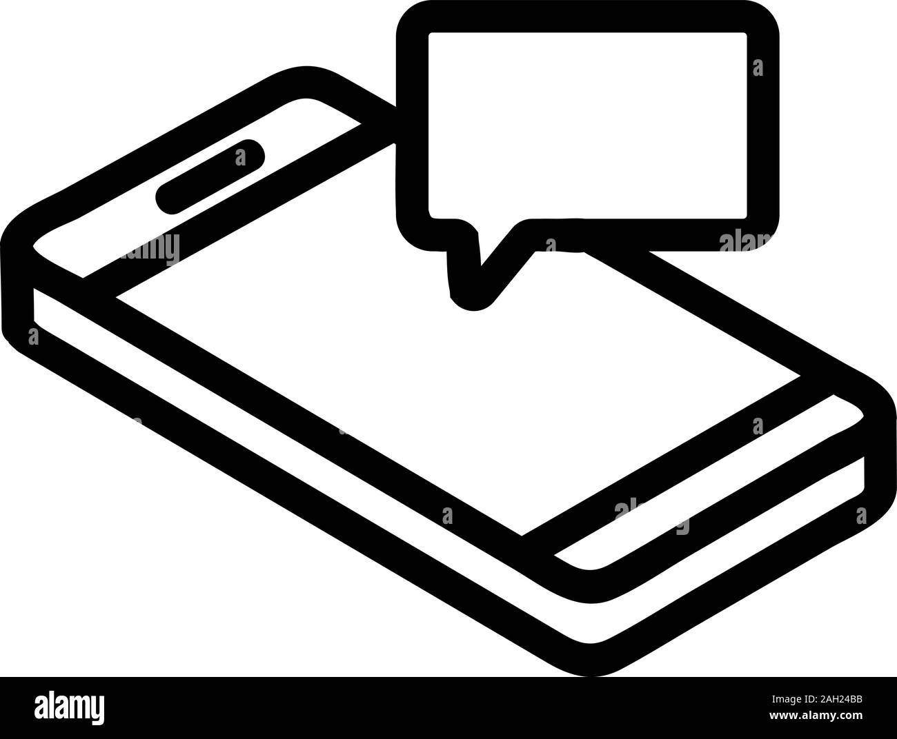 Incoming message icon vector. Isolated contour symbol illustration ...