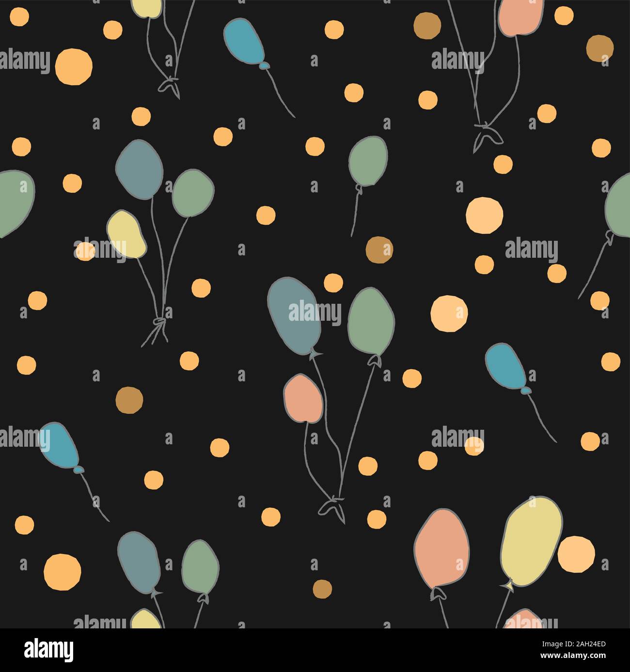 Seamless pattern with floating balloons on white background. Repeating ...