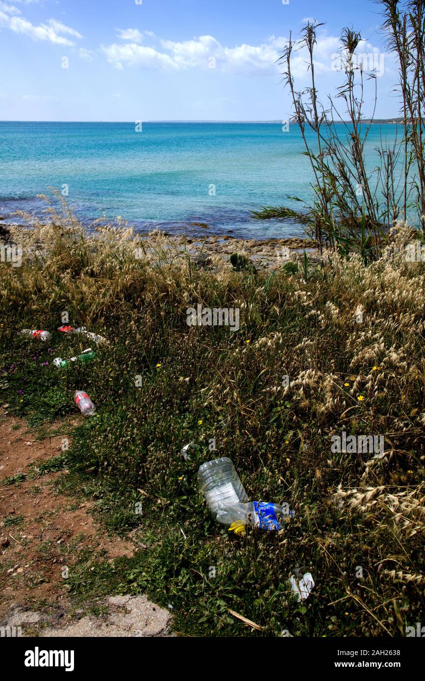 Italy ,Noto (SR) 06 May 2019 : Beach pollution, plastic and waste from ...
