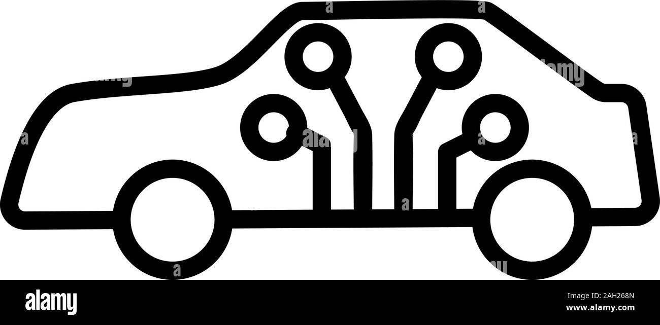 Smart car icon vector. Isolated contour symbol illustration Stock ...