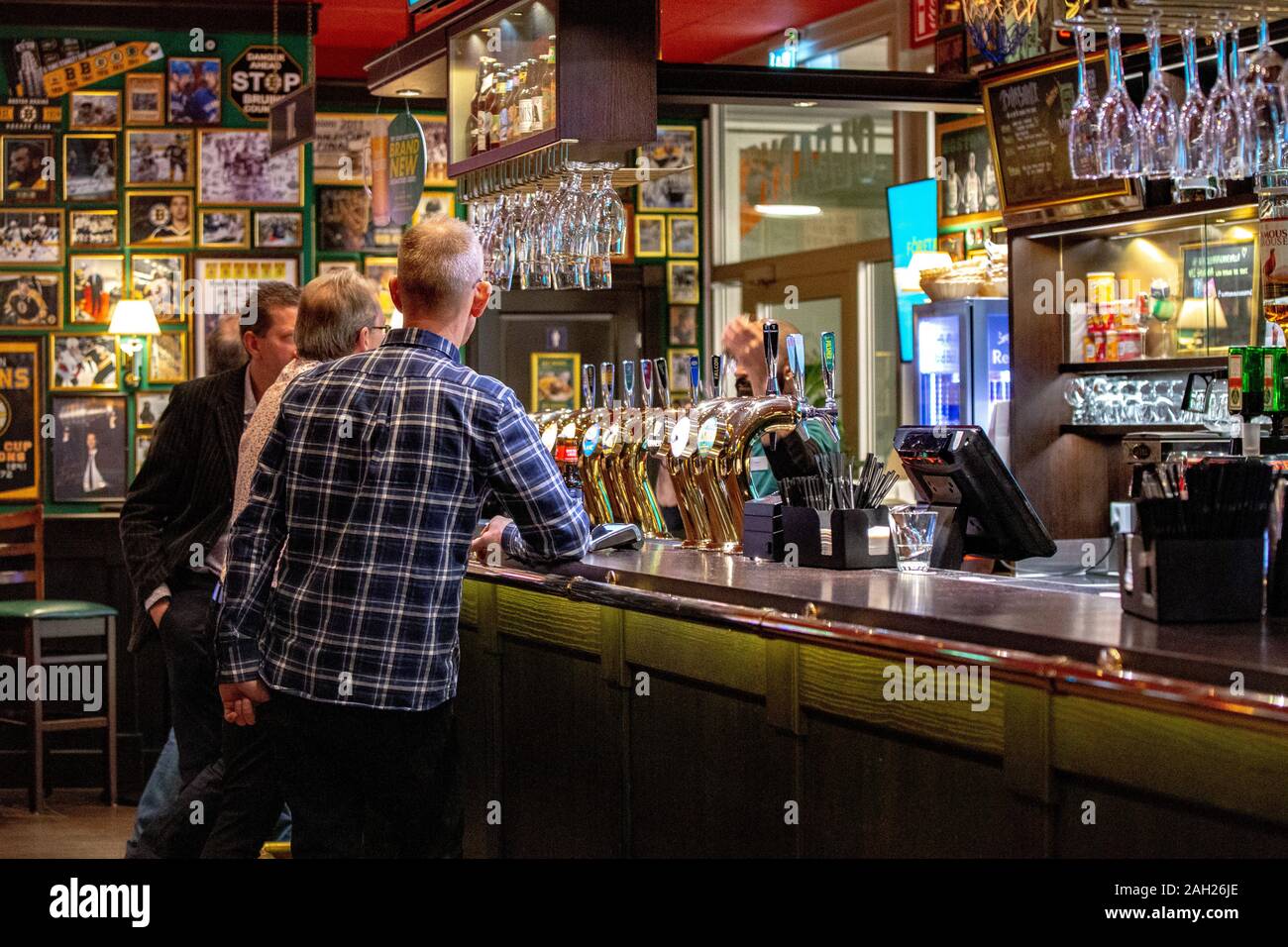 Beers taps in a pub Stock Photo - Alamy