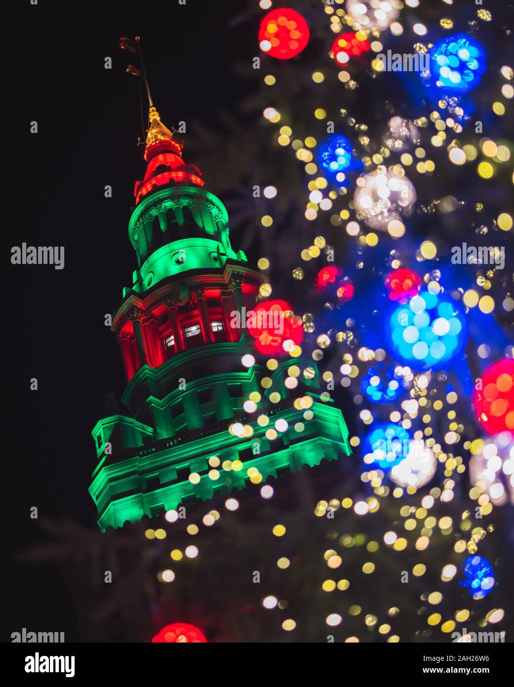 Cleveland skyline christmas hi-res stock photography and images - Alamy