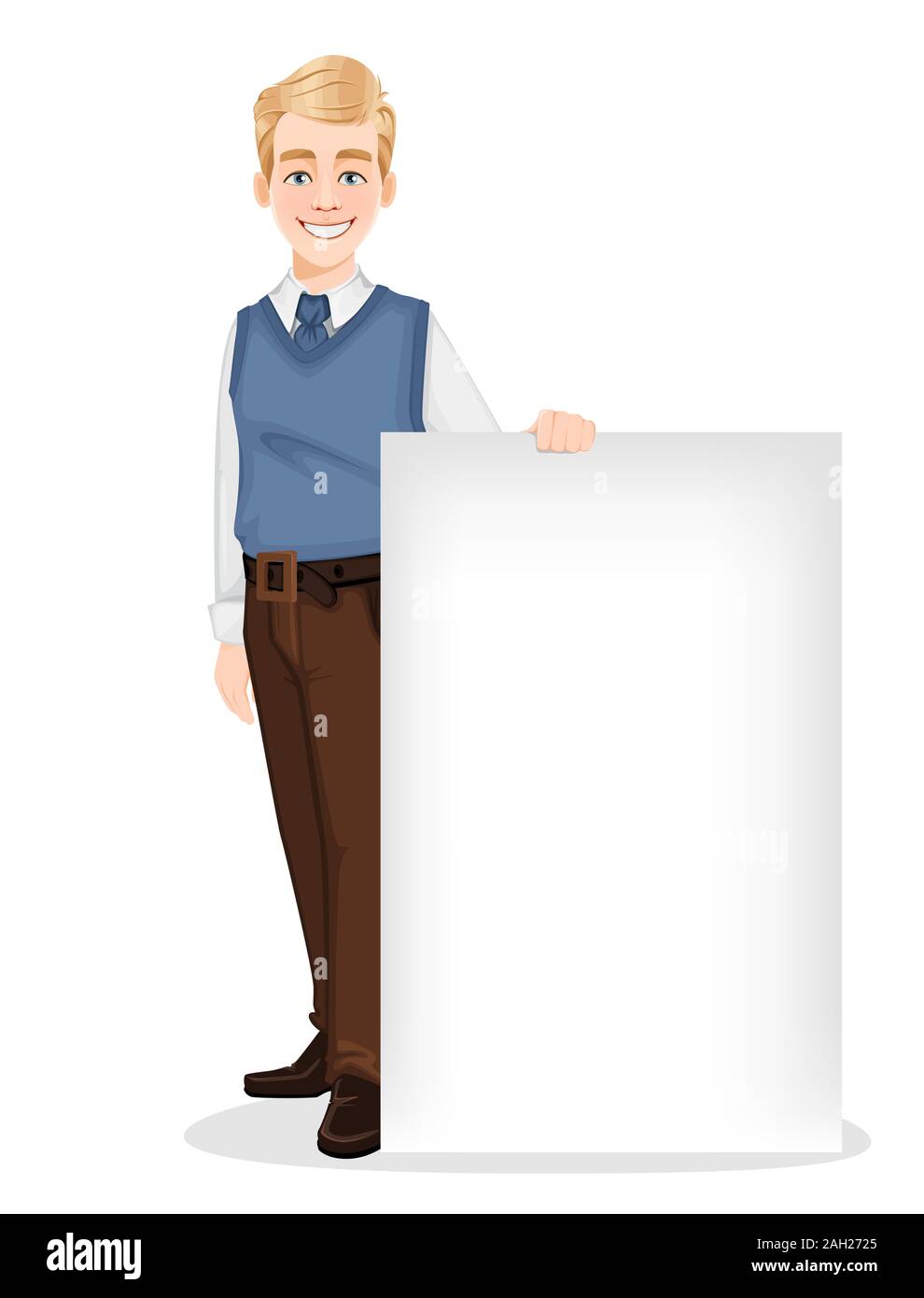 Vector Offices Man Standing Businessman Cartoon Premium Vector