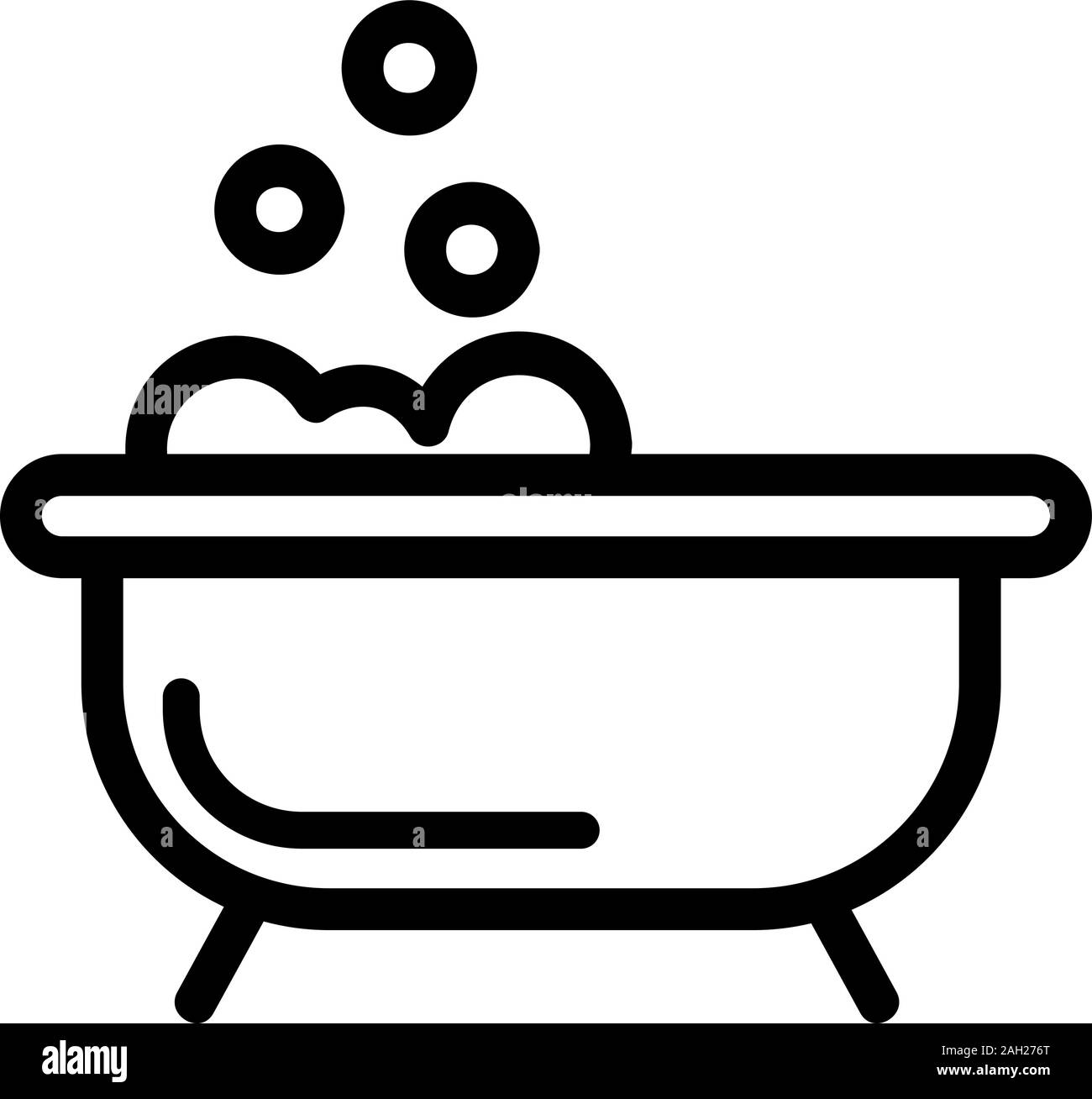 bath with foam icon vector. Isolated contour symbol illustration Stock ...