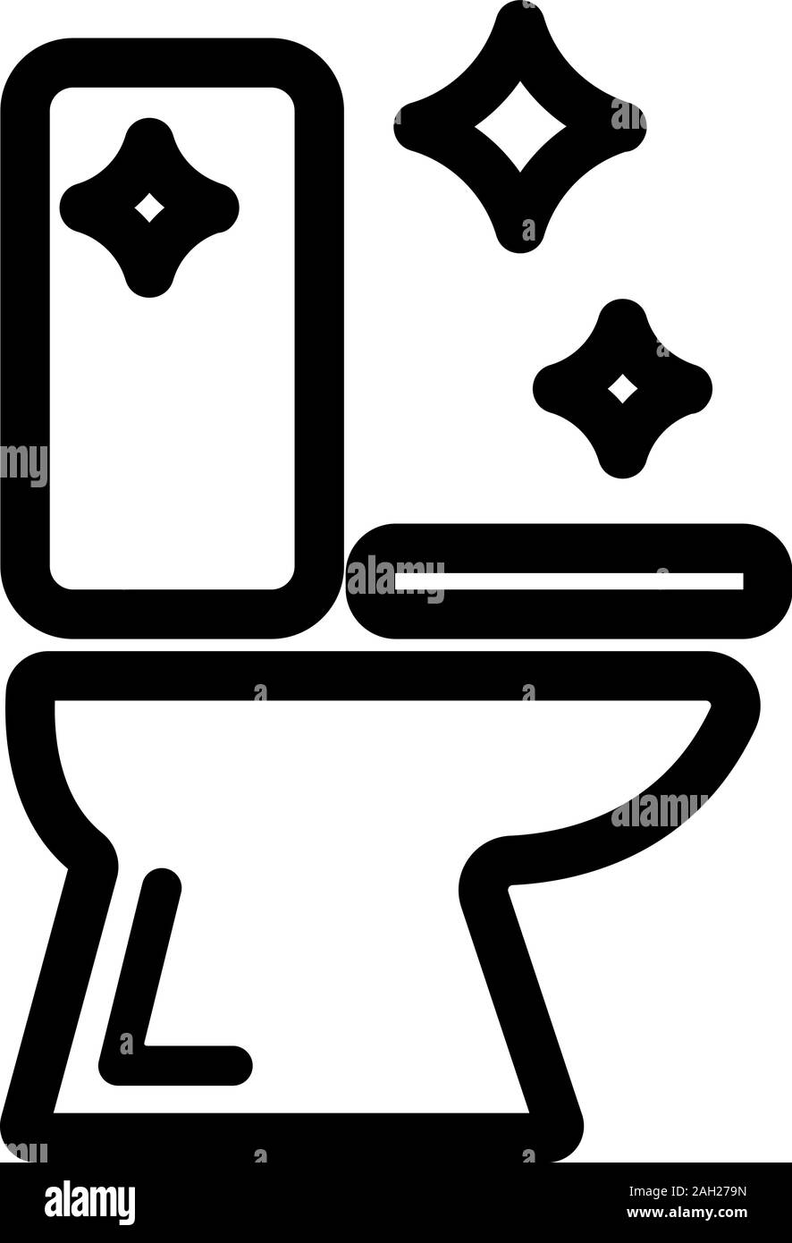Clean toilet vector icon. Isolated contour symbol illustration Stock ...
