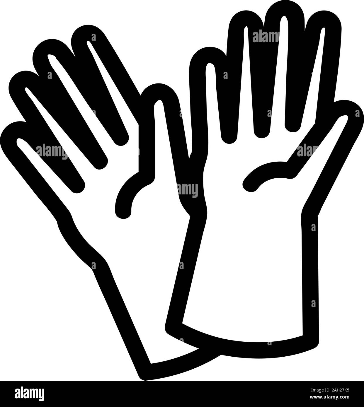 rubber gloves icon vector. Isolated contour symbol illustration Stock Vector Image & Art - Alamy