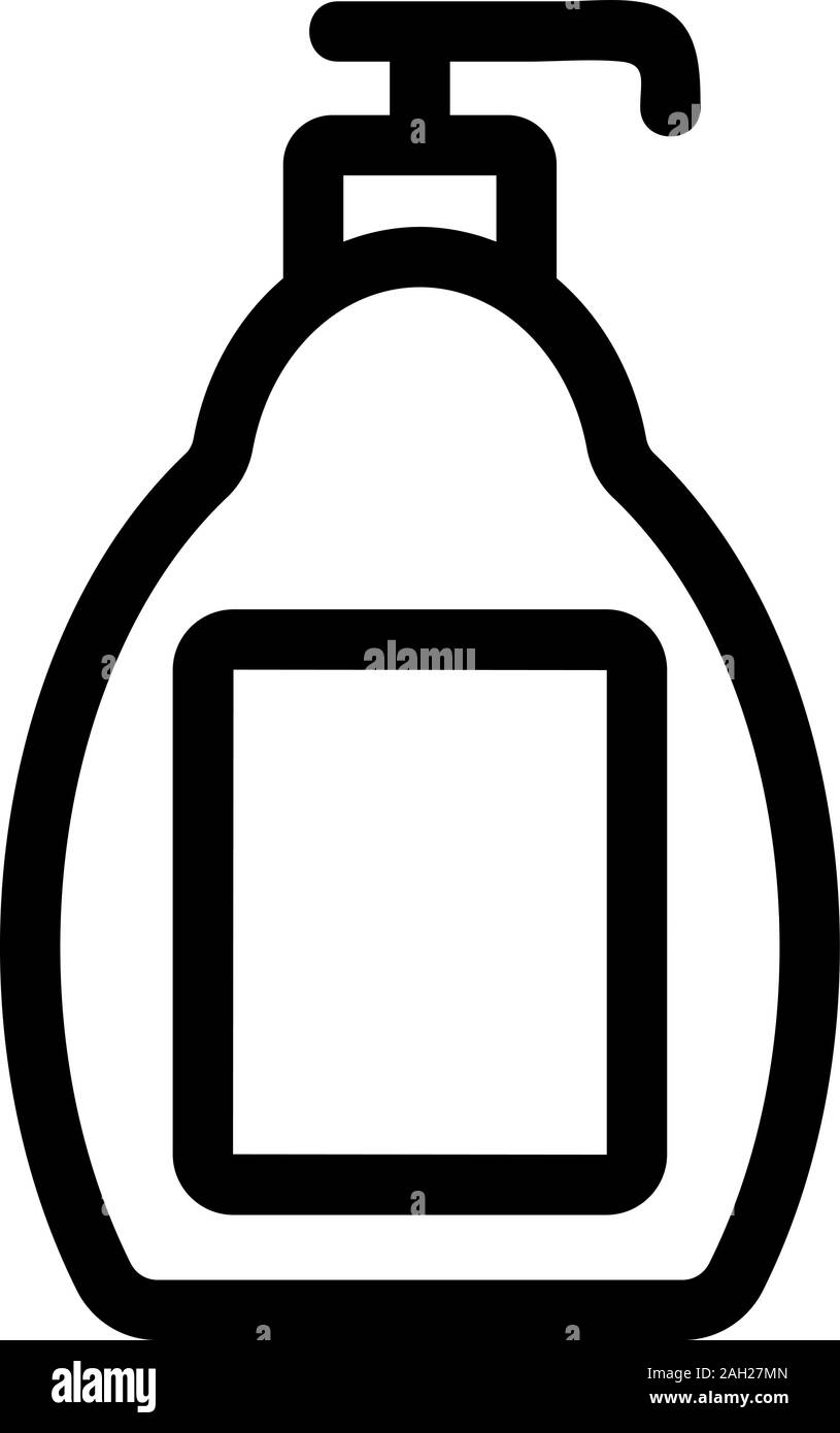 Dispenser with soap vector icon. Isolated contour symbol illustration ...