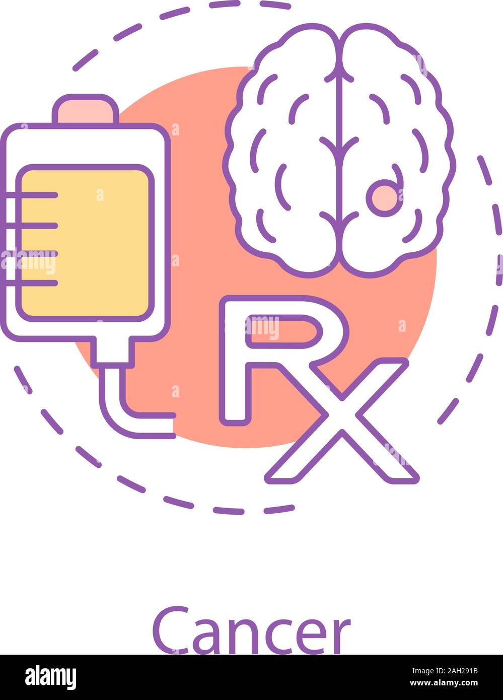 Cancer concept icon. Medical prescription idea thin line illustration ...