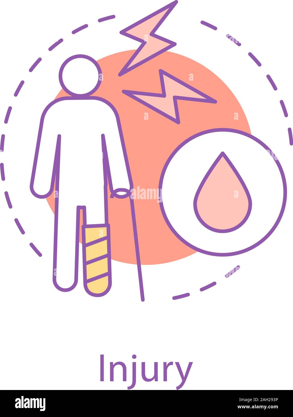 Injury concept icon. Health insurance idea thin line illustration ...