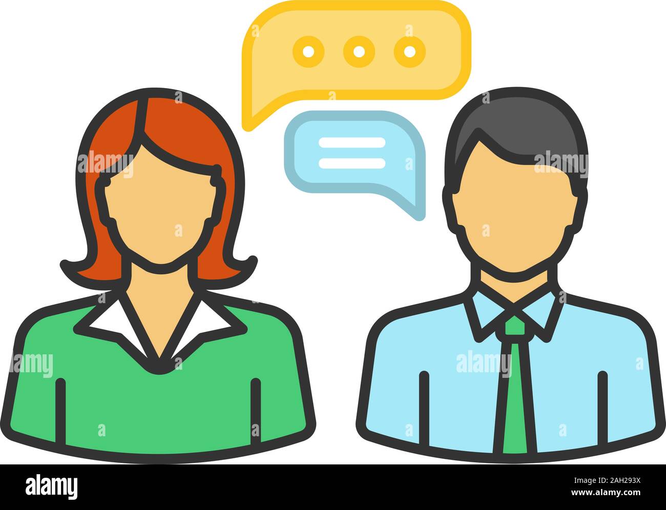 Business chat color icon. Work discussions. Job interview. Business ...
