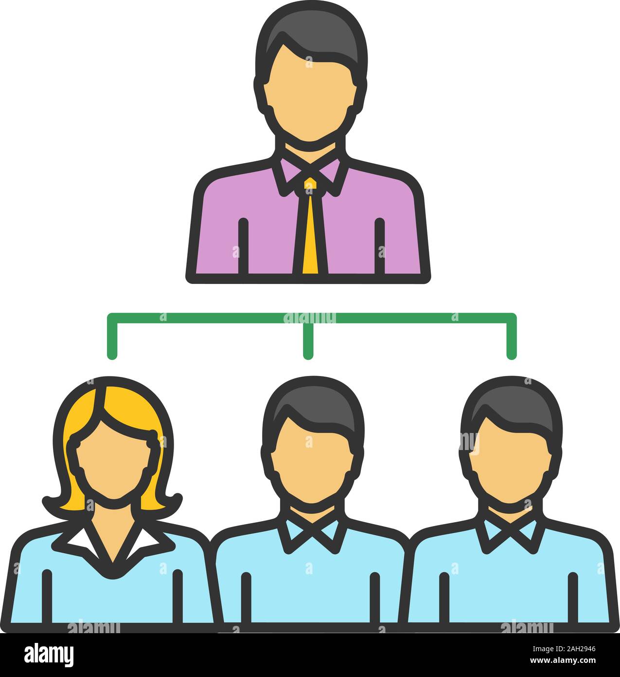 Leadership color icon. Boss. Teamwork. Professional hierarchy ...