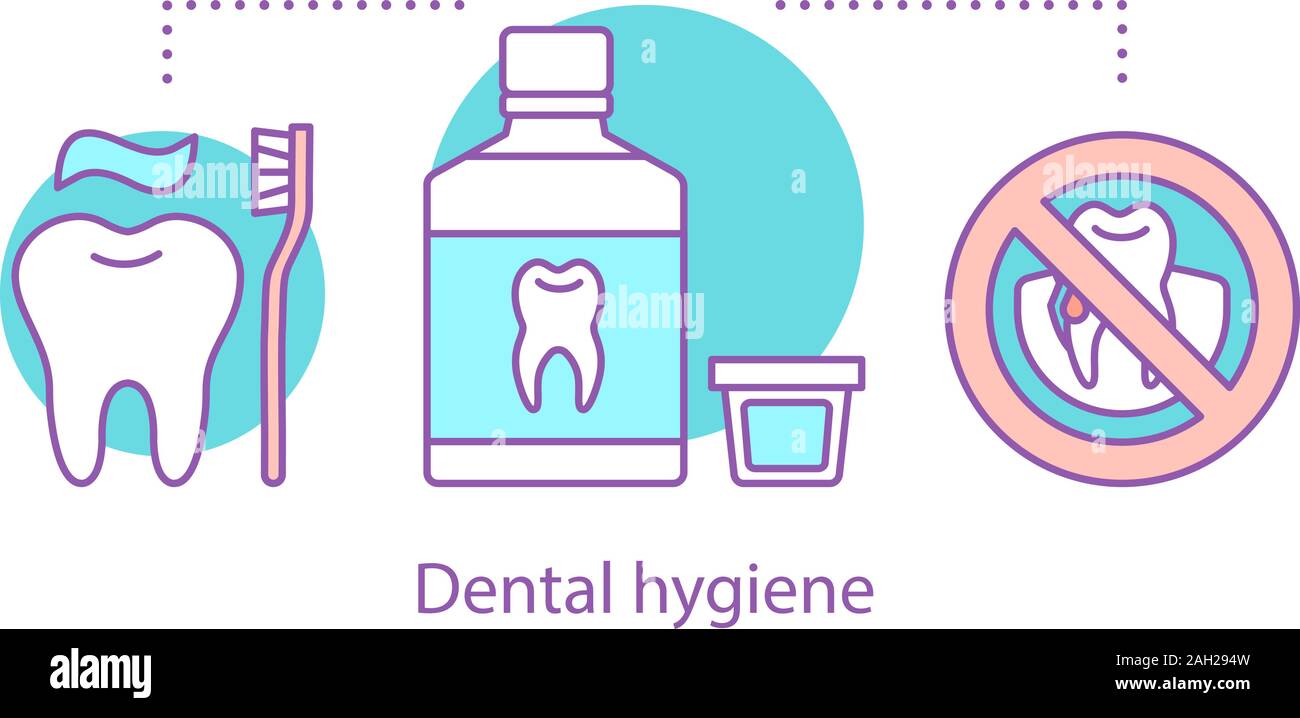 Dental hygiene concept icon. Oral health idea thin line illustration ...