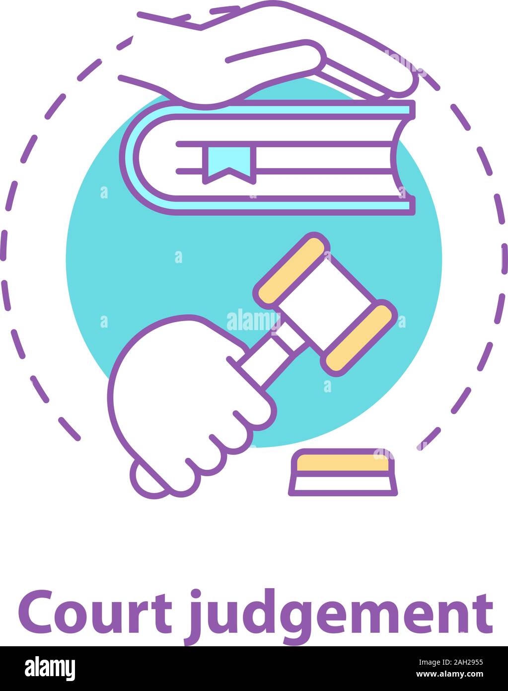 Court judgement concept icon. Justice idea thin line illustration ...