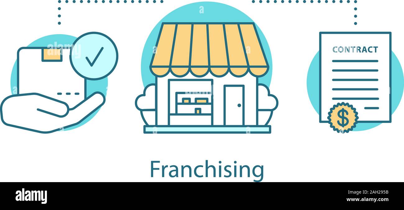Franchising concept icon. Commerce idea thin line illustration ...