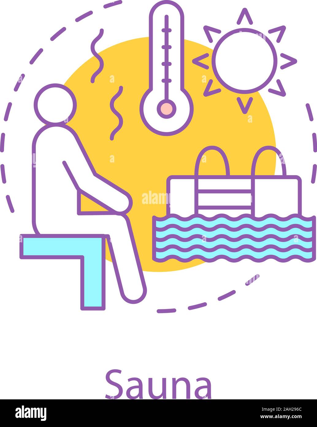Sauna concept icon. Sudatory. Body care idea thin line illustration ...