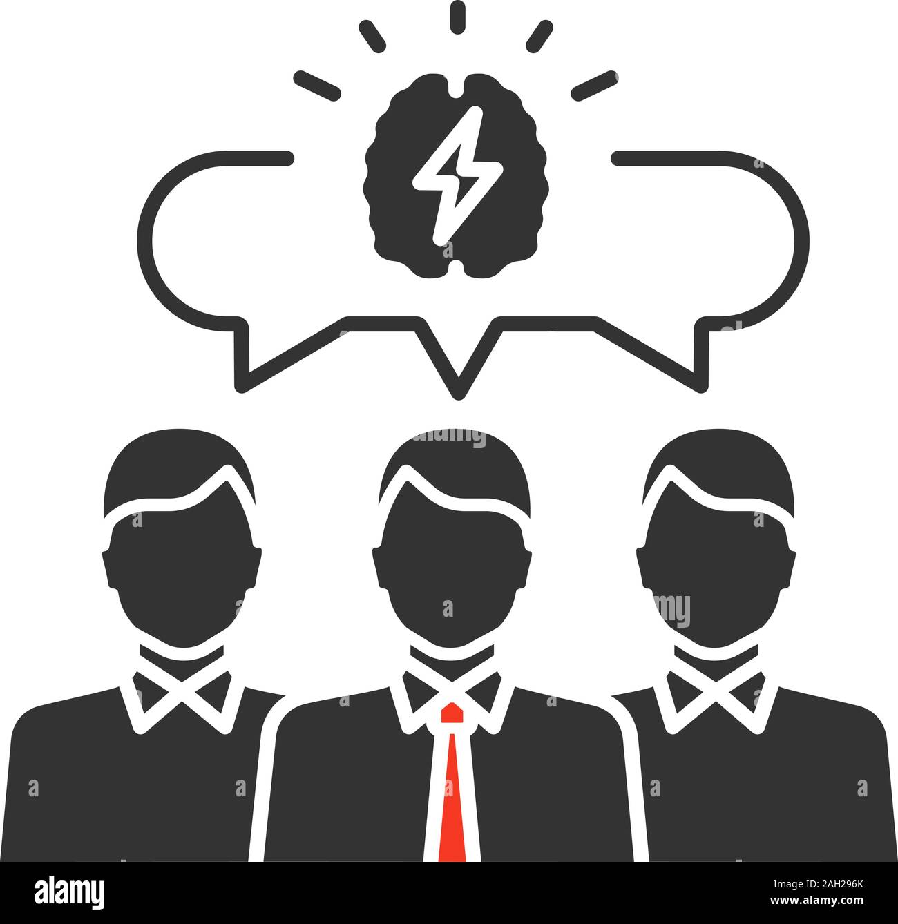 Team brainstorming glyph icon. Teamwork. Collective problem solving ...