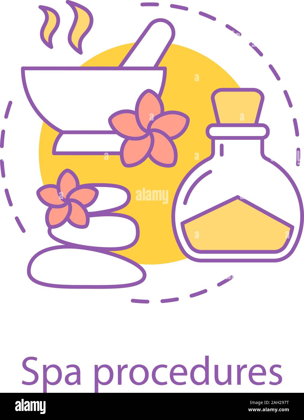 Spa procedures concept icon. Aromatherapy, massage idea thin line ...