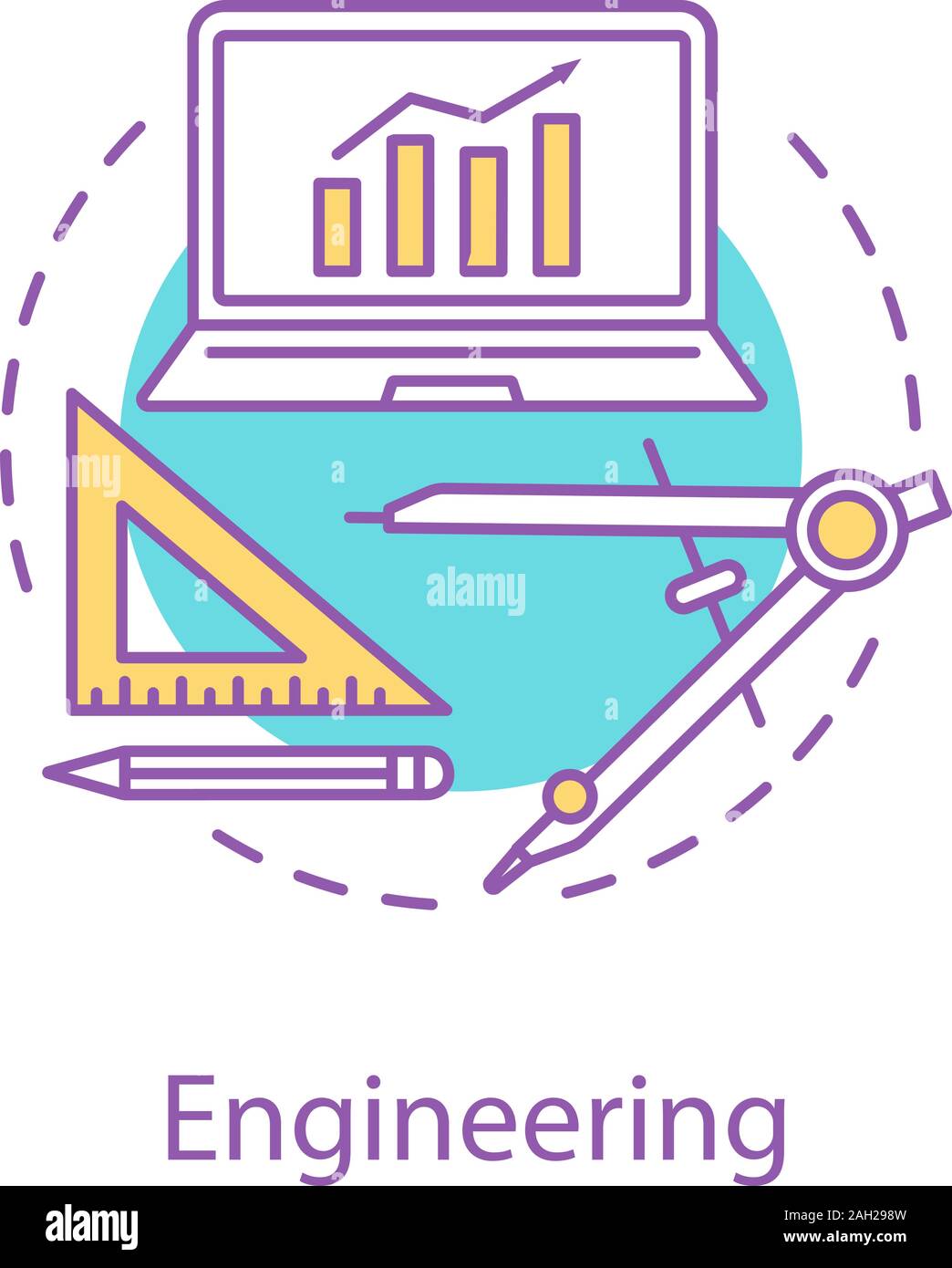 Engineering and construction concept icon. Computer technology and ...