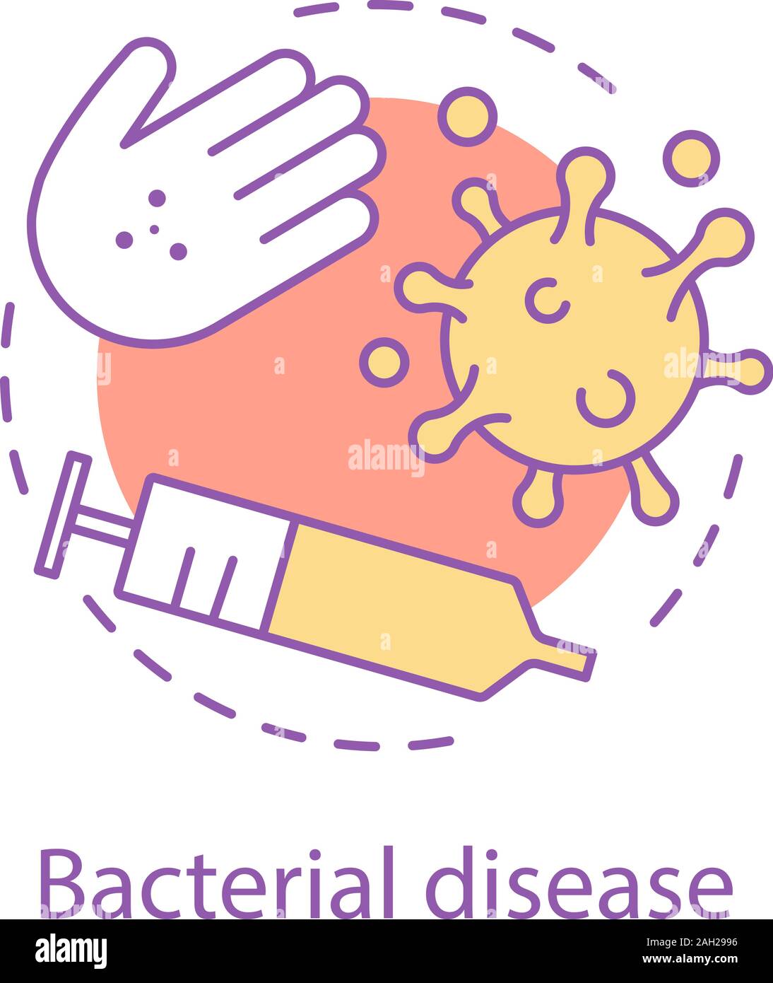 Bacterial disease concept icon. Viral infection idea thin line ...