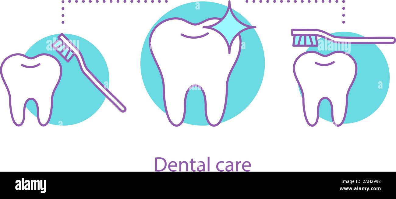 Dental care concept icon. Oral health idea thin line illustration ...