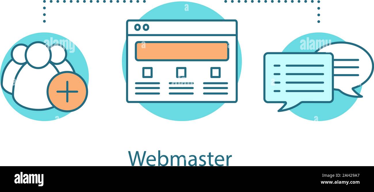 Social media concept icon. Webmaster idea thin line illustration ...