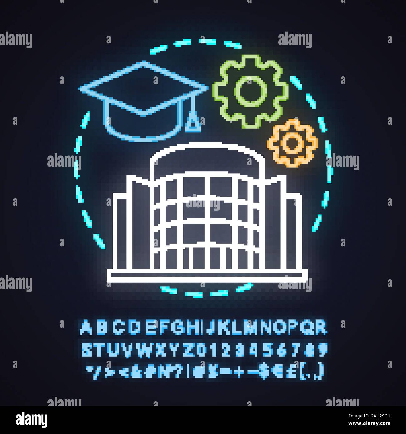 University neon light concept icon. High education idea. Student's ...