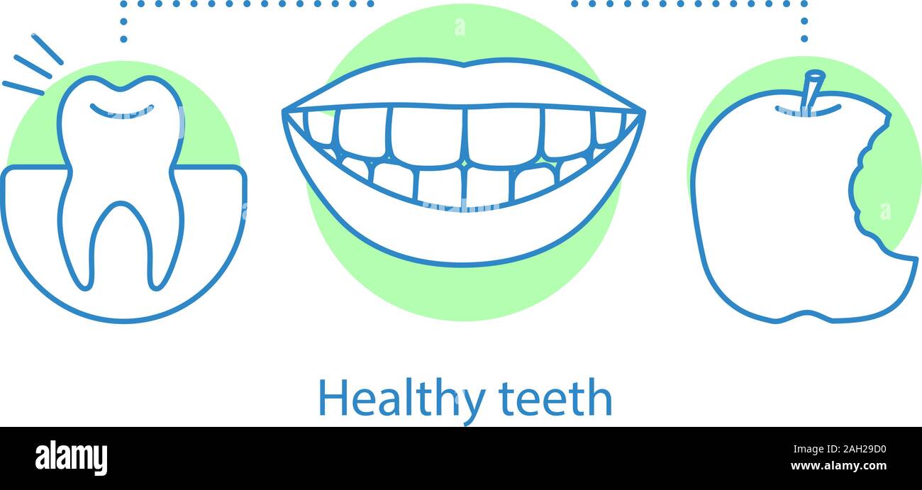 Healthy teeth concept icon. Oral health idea thin line illustration ...