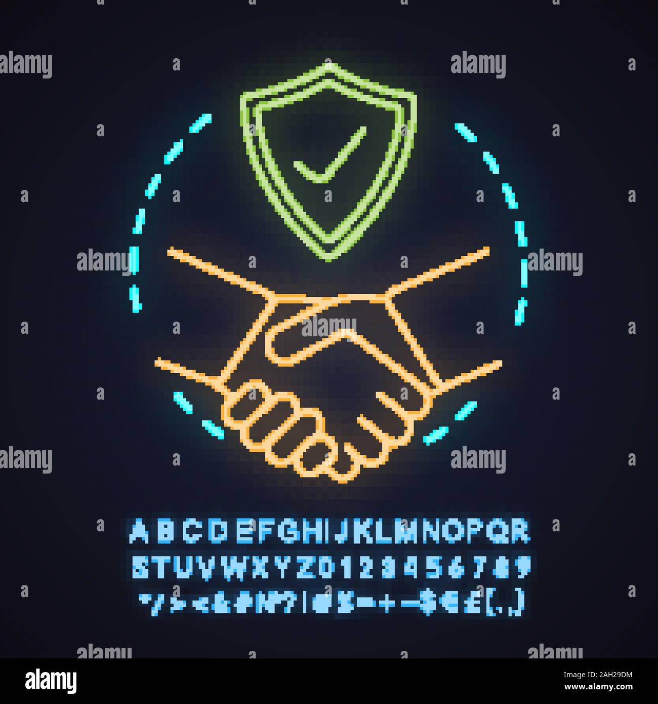 Partnership neon light concept icon. Business deal idea. Trust ...