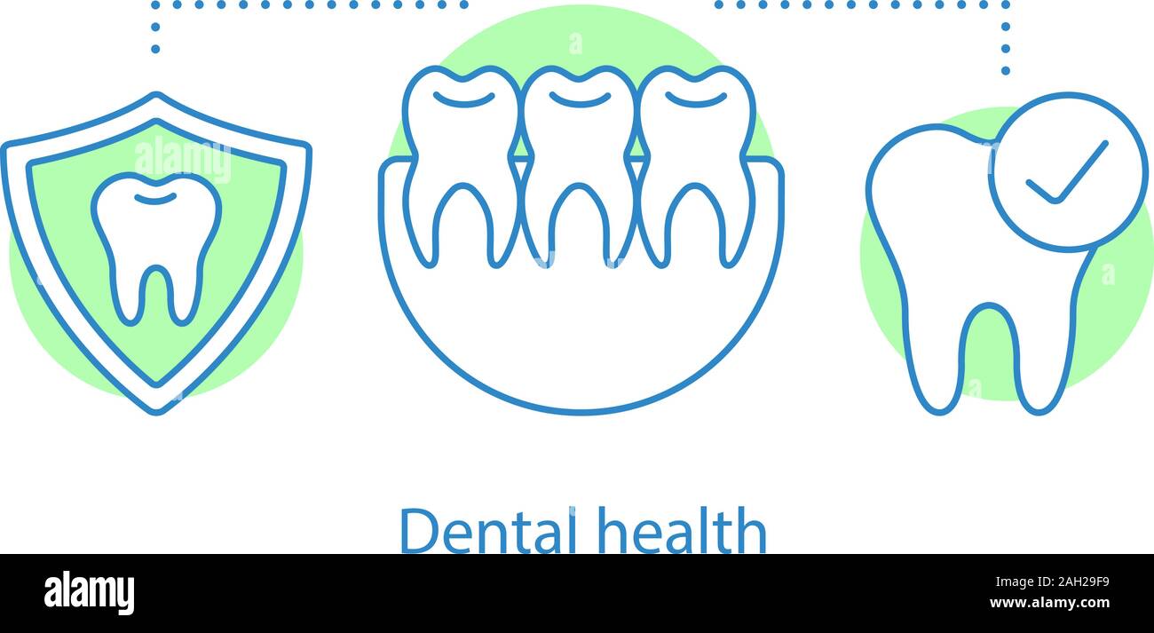 Dental health concept icon. Healthy teeth idea thin line illustration ...
