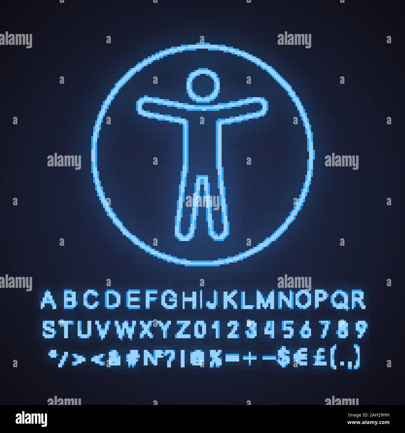 Web accessibility neon light icon. Universal access. Glowing sign with ...