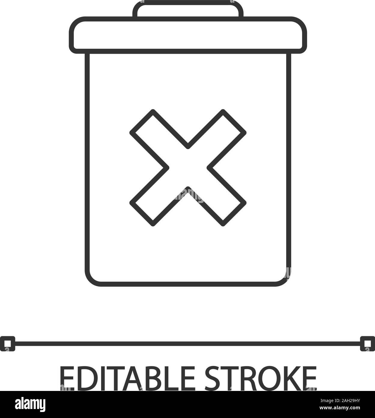 Delete forever button linear icon. Dustbin. Thin line illustration ... Delete forever button linear icon. Dustbin. Thin line illustration ...