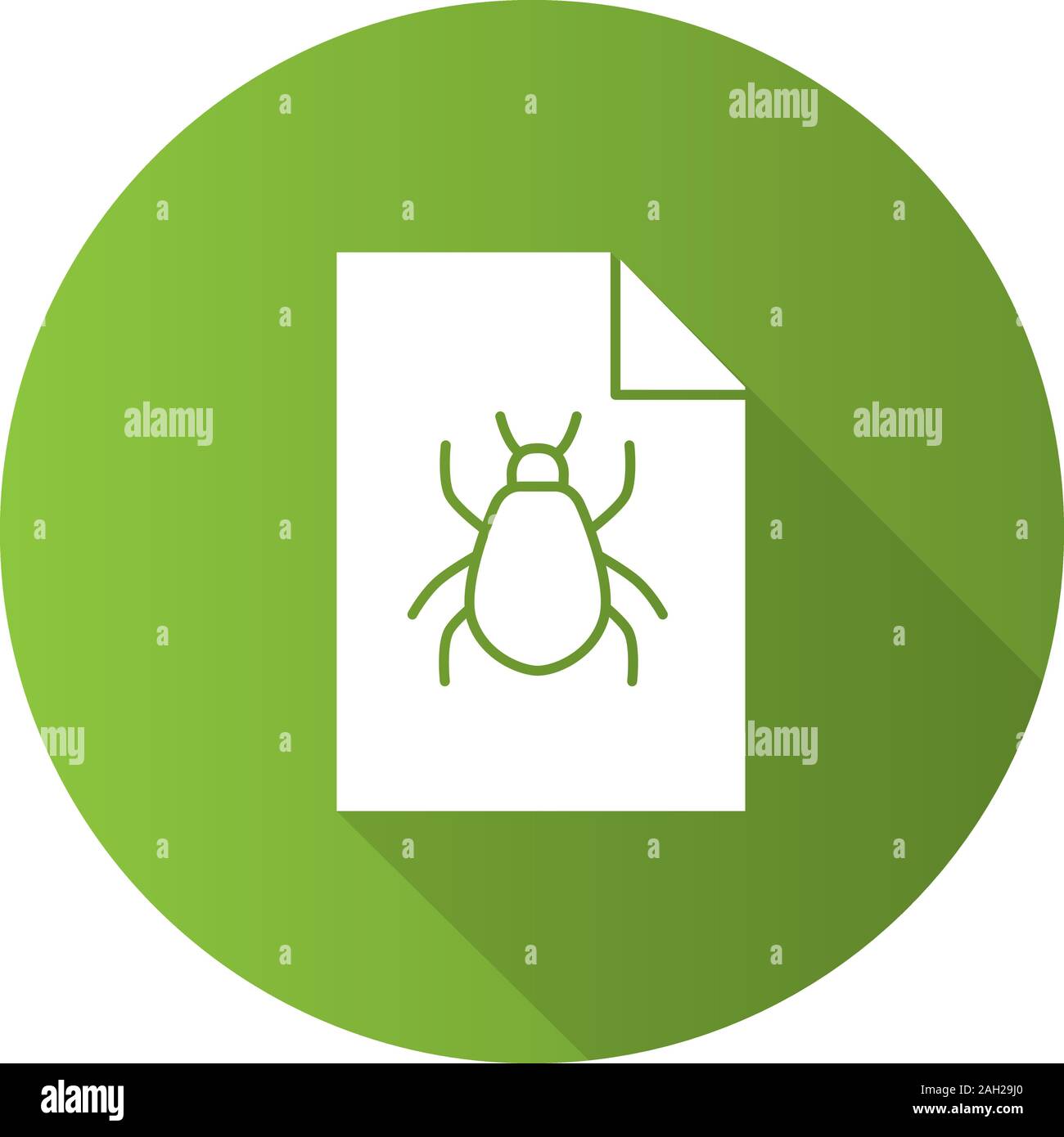 Bug report flat design long shadow glyph icon. Software errors ...