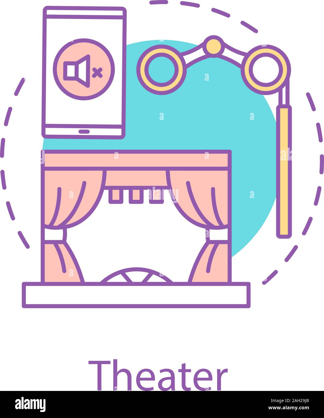 Theater concept icon. Entertainment idea thin line illustration. Cinema ...