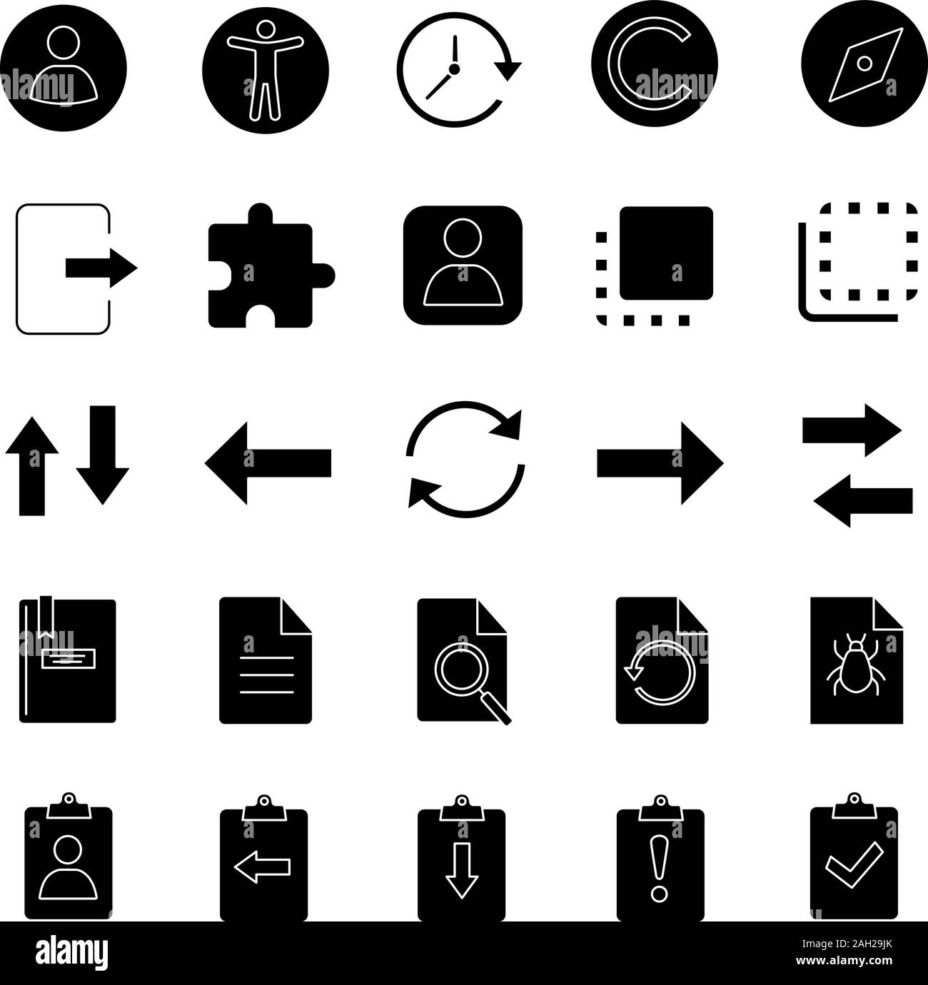 Uiux Glyph Icons Set System Elements Common Actions Symbols