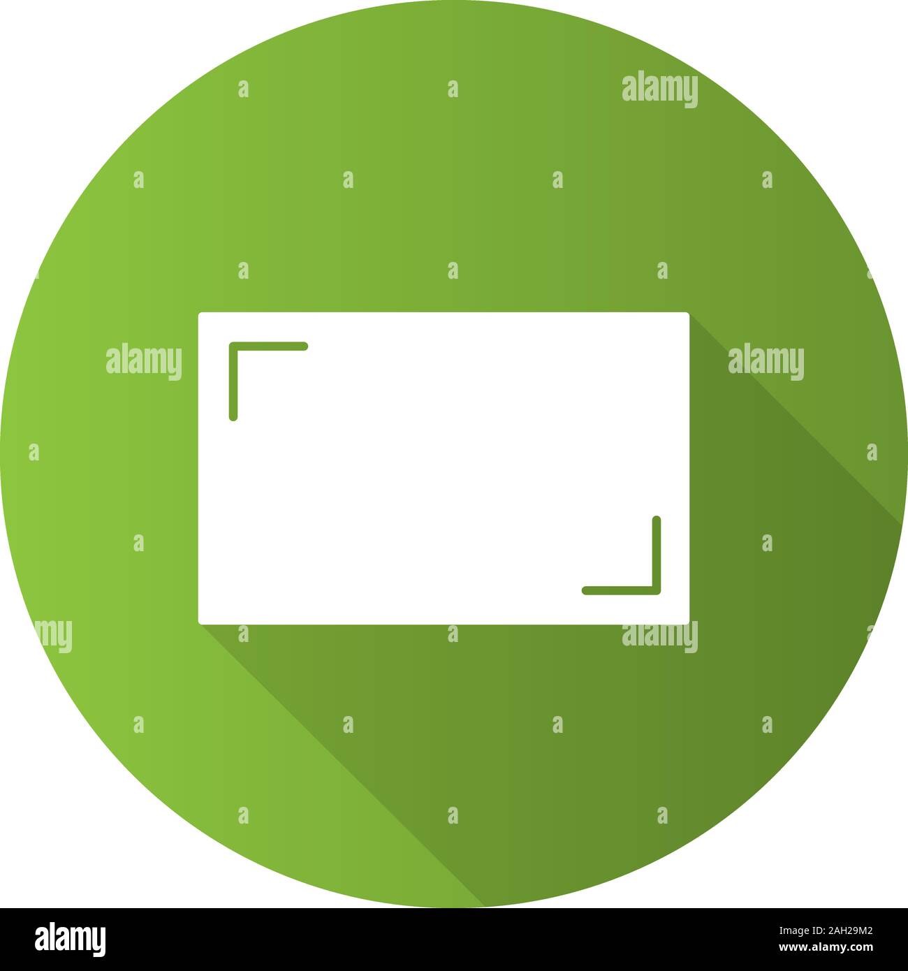 Aspect ratio flat design long shadow glyph icon. Screen size. Vector silhouette illustration ...