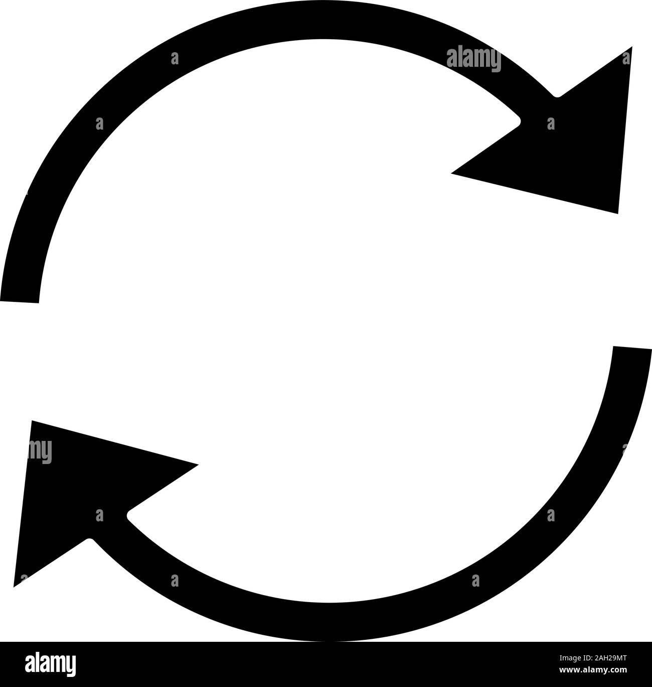 Refresh arrows glyph icon. Reload. Cached. Circle arrows. Synchronization. Silhouette symbol ...