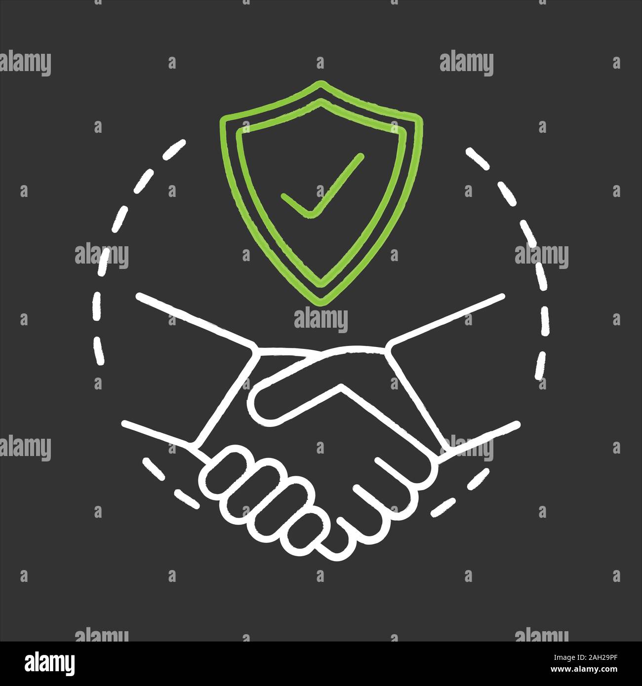 Trust chalk concept icon. Defence, protection idea. Life insurance ...