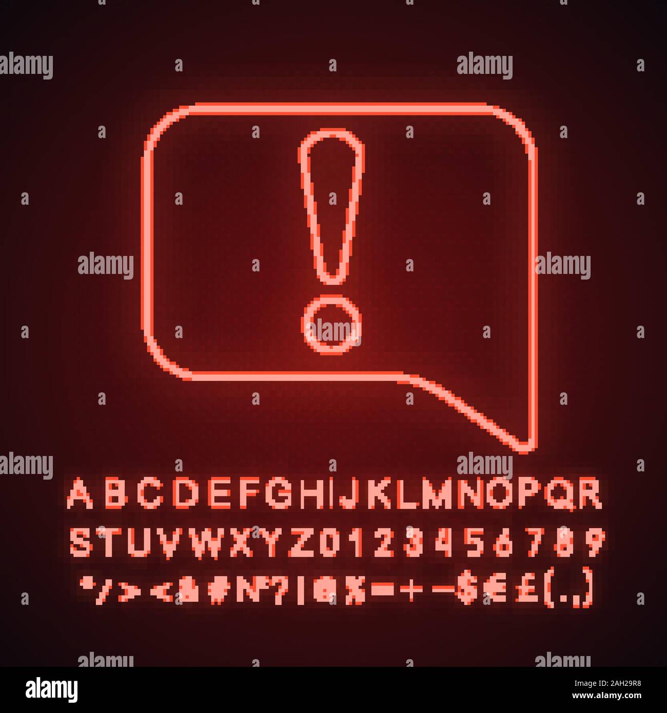 Announcement neon light icon. Notification. Speech bubble with ...