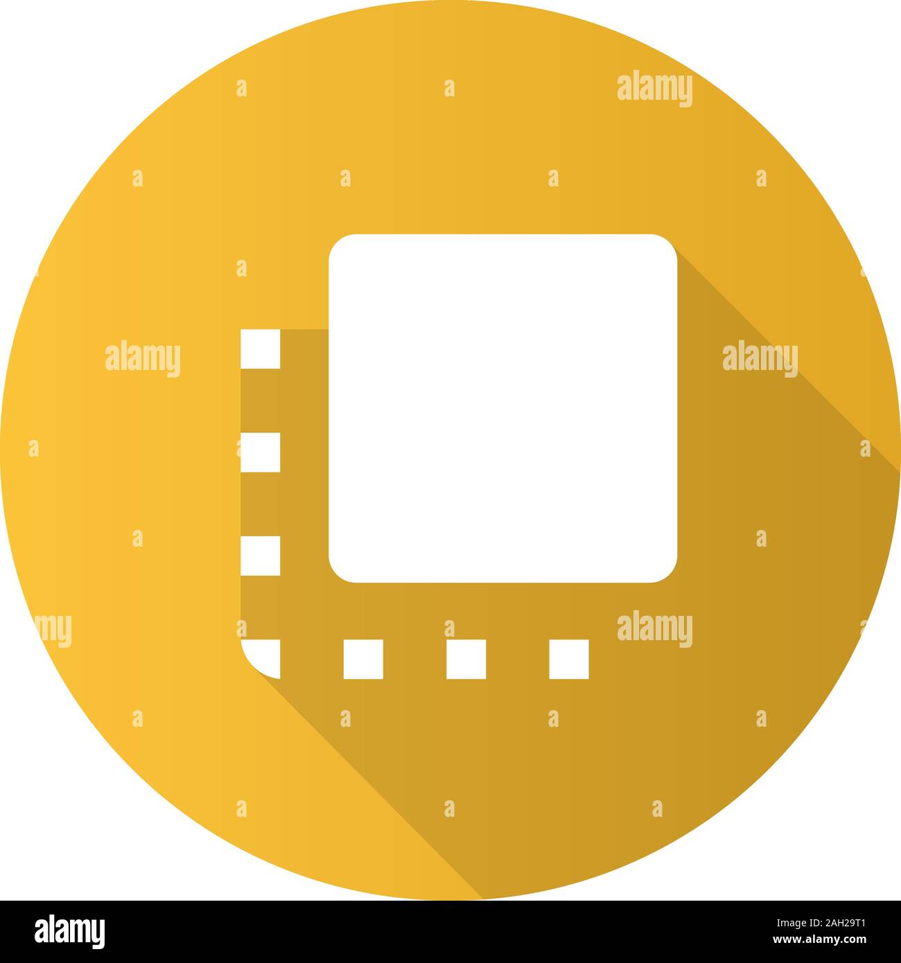 Flip To Front Button Flat Design Long Shadow Glyph Icon Vector
